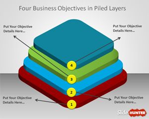 Free 4 Piled Layers Template for PowerPoint