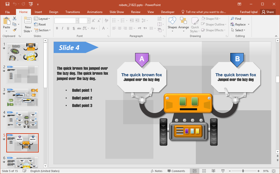 Animated Robots PowerPoint Template
