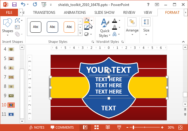 Animated Shield PowerPoint Template - SlideHunter.com