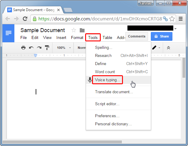 Google Docs Voice Typing Amashusho Images