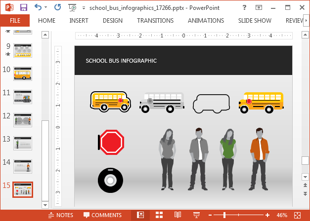 School Bus Infographics PowerPoint Template - SlideHunter.com