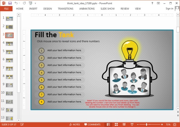 Animated Idea Think Tank PowerPoint Template