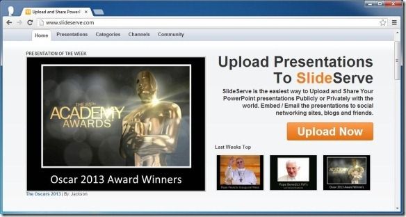 SlideServe: Upload And Share Presentations Without Any Sign Up