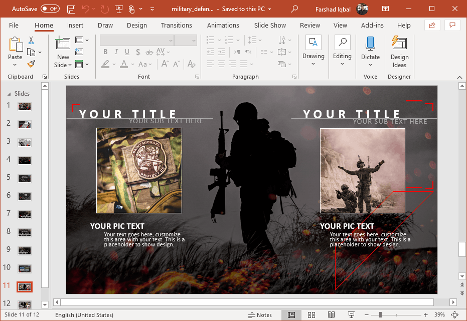 Animated Military Defense PowerPoint Template