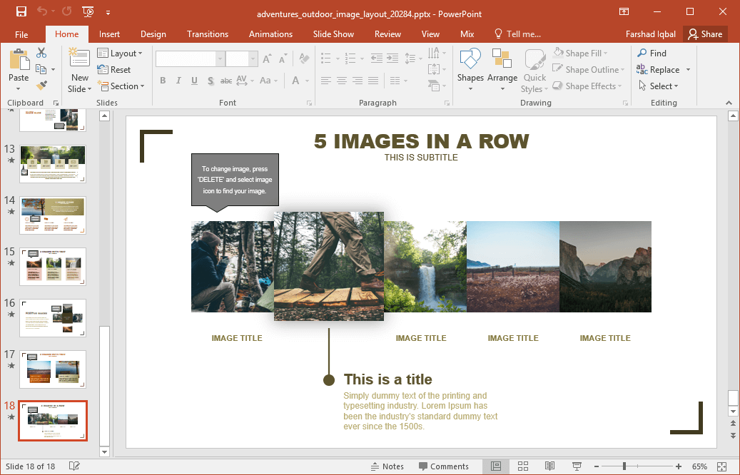 Animated Outdoor Images Template For PowerPoint
