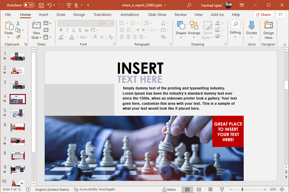 Animated Make a Report PowerPoint Template
