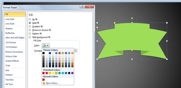 How to Add Solid Fill to Shape in PowerPoint 2010