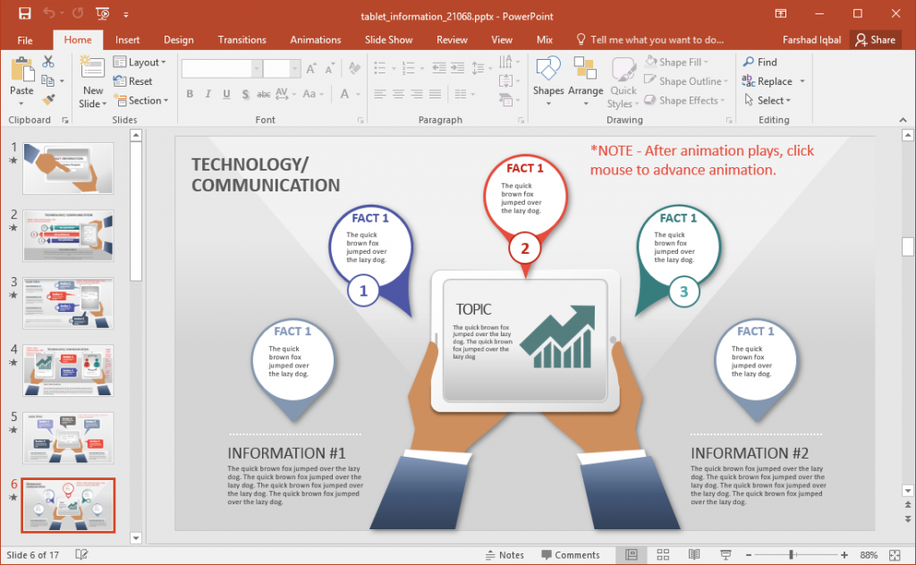 Animated Tablet Information PowerPoint Template