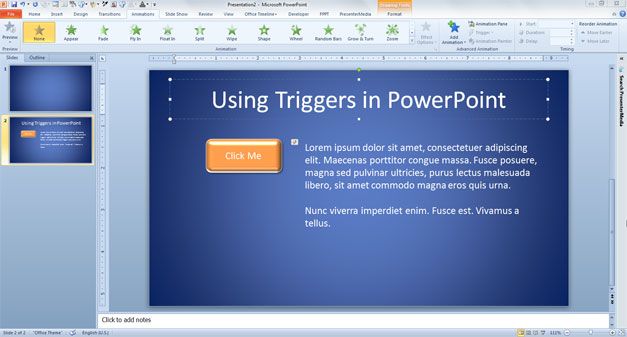 Using Triggers In PowerPoint 2010