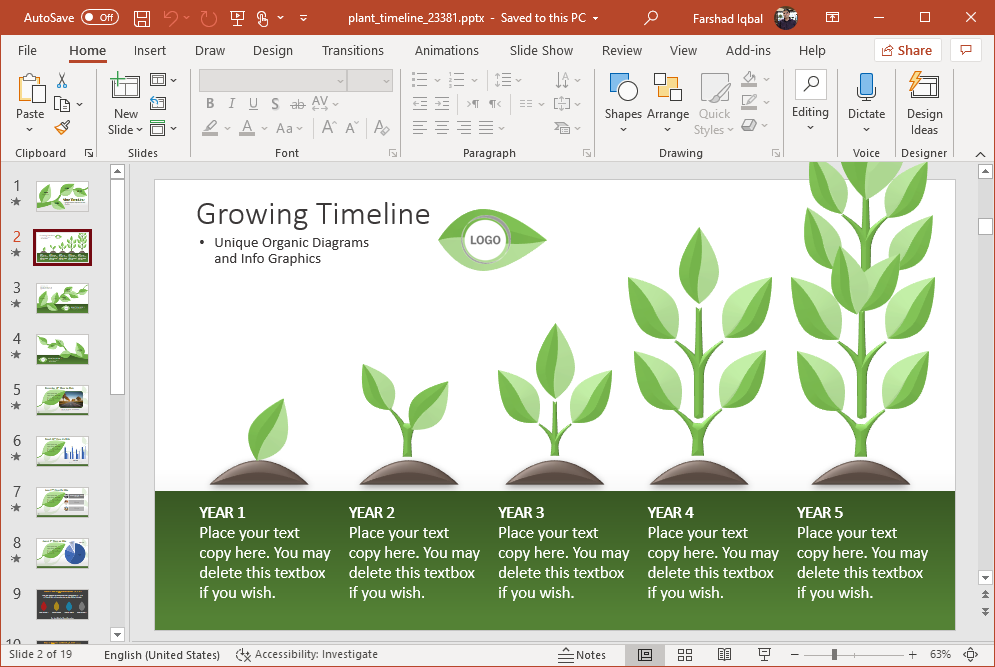 Animated Plant Growth Timeline for PowerPoint